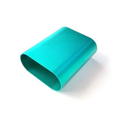 China Extruded Oval Aluminum Enclosure Hollow Elliptical Electronic Shell with Lake Green Matte Sandblasted Anodization for sale