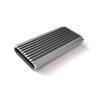 China Extruded Heatsink Aluminum Enclosure M.2 SSD Cooling Case Gray Anodized Electronic Housing for Heat Dissipation for sale