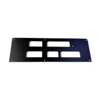 China 6063 Aluminum Control Panel Black Matte Anodized Industrial Faceplate with Multi-Port Cutouts & Laser Marking for sale