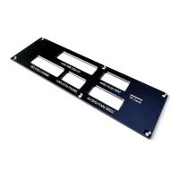 China 6063 Aluminum Control Panel Black Matte Anodized Industrial Faceplate with Multi-Port Cutouts & Laser Marking for sale