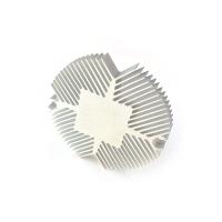 China Sunflower Round LED Aluminum Heatsink 6063-T5 Precision CNC Machined Enclosure with Mount Surface & Buckle Slots for sale