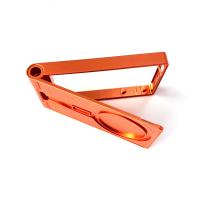 China CNC Machined 6061-T6 Aluminum Foldable Phone Stand Housing Orange Anodized Magnetic Wireless Charger Enclosure for sale