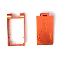 China CNC Machined 6061-T6 Aluminum Foldable Phone Stand Housing Orange Anodized Magnetic Wireless Charger Enclosure for sale