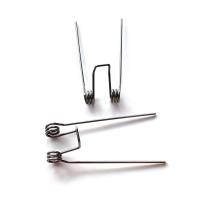 China Custom Dual Coil Double Torsion Spring Carbon Steel Nickel Plated LED Downlight Clip Spring Lighting Fixture Torsion Spring for sale