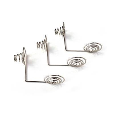 China Custom Dual Coil Stainless Steel Battery Conductive Contact Spring Wire Forming Electronic Spring Manufacturer for sale