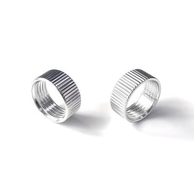 China Custom CNC Turned 6061 Knurled Internal Thread Lock Ring Aluminum Thread Nut Ring for Precision Equipment for sale