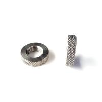 China Custom CNC Turning 304 Diamond Knurled Internal Thread Lock Nut Adjustment Ring Hand Tightening Threaded Fixing Nut for sale