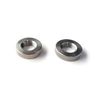 China Custom CNC Turning 304 Diamond Knurled Internal Thread Lock Nut Adjustment Ring Hand Tightening Threaded Fixing Nut for sale