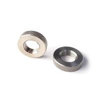 China Custom CNC Turning 304 Diamond Knurled Internal Thread Lock Nut Adjustment Ring Hand Tightening Threaded Fixing Nut for sale