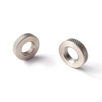 China Custom CNC Turning 304 Diamond Knurled Internal Thread Lock Nut Adjustment Ring Hand Tightening Threaded Fixing Nut for sale