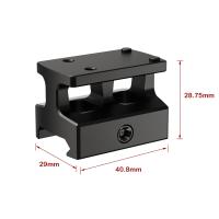 China CNC Machined 407K Picatinny Riser Mount 6061 Aluminum Black Anodized Red Dot Optic Riser Mount Custom OEM Manufacturer for sale