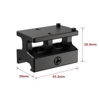 China CNC Machined RMR Picatinny Riser Mount 6061 Aluminum Black Anodized Red Dot Mount Custom OEM Manufacturer for sale