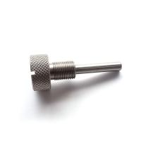 China Custom CNC Swiss Turned SUS304 Knurled Thumb Screw Adjustment Stop Pin Hand Twist Positioning Fixture Locating Limit Pin for sale