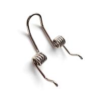 China Custom Music Wire Double Torsion Spring Nickel Plated Dual Coil U-Shaped Clamping Torsion Spring for Stationery Clip Use for sale