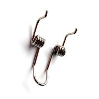 China Custom Music Wire Double Torsion Spring Nickel Plated Dual Coil U-Shaped Clamping Torsion Spring for Stationery Clip Use for sale