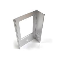 China L Shape Aluminum Enclosure Silver Anodized CNC Machined Control Panel Industrial Touch Screen Front Housing for sale