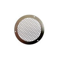 China Custom OEM Thin 0.3mm SUS304 Round Etched Vent Mesh Honeycomb Speaker Grill Chemical Etching Metal Filter Grille for sale