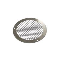 China Custom OEM Thin 0.3mm SUS304 Round Etched Vent Mesh Honeycomb Speaker Grill Chemical Etching Metal Filter Grille for sale
