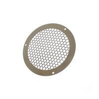 China Custom OEM Thin 0.3mm SUS304 Round Etched Vent Mesh Honeycomb Speaker Grill Chemical Etching Metal Filter Grille for sale