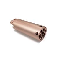 China Custom OEM CNC Machined Aluminum Cylindrical Instrument Cavity Housing Champagne Anodized Equipment Enclosure for sale