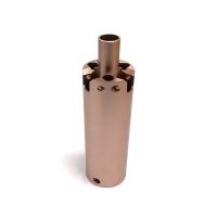 China Custom OEM CNC Machined Aluminum Cylindrical Instrument Cavity Housing Champagne Anodized Equipment Enclosure for sale