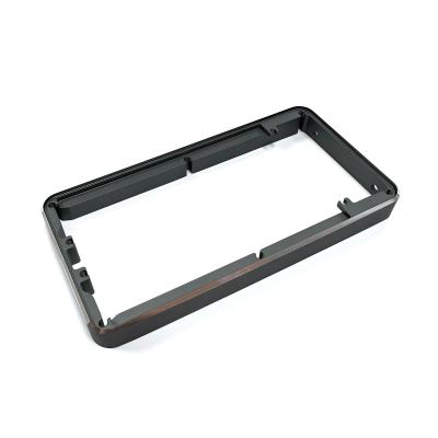 China Custom 6061-T6 Aluminum Display Bezel Frame Matte Black Anodized HMI Touch Screen Instrument Panel Frame for sale