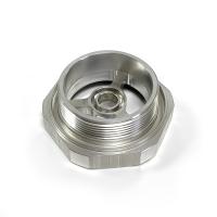 China Custom CNC Turn-Mill Hexagonal 316 Stainless Steel Threaded Instrument End Cap Tri-Spoke Hollow Threaded Housing for sale