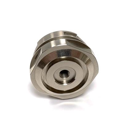 China CNC Machined Hexagonal 304 Stainless Steel Sensor Housing Precision Instrument Enclosure with Slots & Internal Threads for sale