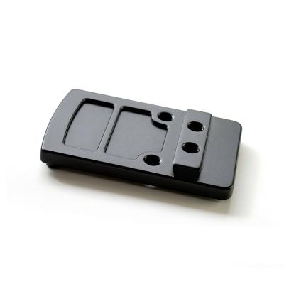 China RMR Dovetail Red Dot Mount 7075‑T6 Aluminum Matte Black Anodized Adapter Plate Custom CNC Machined Component for sale