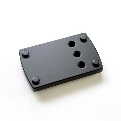 China RMSc Dovetail Red Dot Mount 7075‑T6 Aluminum Matte Black Anodized CNC Machined Adapter Mount Custom OEM Manufacturer for sale