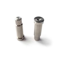 China Custom Stainless Steel Knurled Shoulder Pin Precision CNC Turned Press Fit Locating Dowel Pin with Straight Knurling for sale