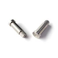 China Custom Stainless Steel Knurled Shoulder Pin Precision CNC Turned Press Fit Locating Dowel Pin with Straight Knurling for sale