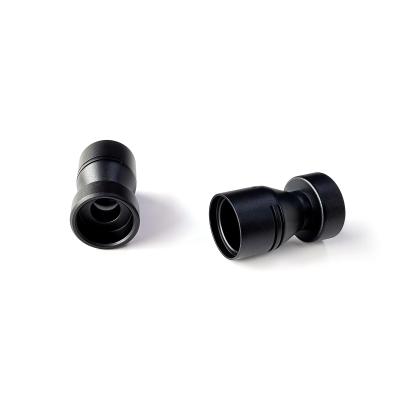 China Custom Swiss-CNC Turned Flanged Aluminum Mic Enclosure Hard Matte Anodized Microphone Capsule Shell for sale