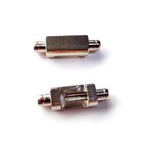 China Custom CNC Turned HPb59‑1 Brass RF Coaxial Straight Adapter Snap‑in Double‑Pass Connector With Nickel Plating for sale