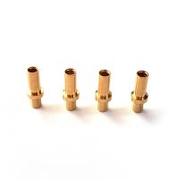 China Custom CNC Turned Brass Stepped Hollow Pin Non‑Through Bore Conductive Hollow Terminal for Electrical Connector for sale
