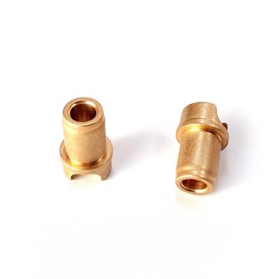 China Custom CNC Turn-Mill Machined H59 Brass Threaded Connector Precision Fitting with Notch Claw Raw Brass Finish for sale