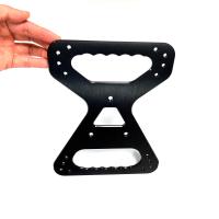 China Custom CNC Machined 6061 Aluminum Adapter Plate Black Brushed Anodized Aluminum Mounting Bracket Fixture Plate for sale