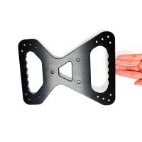 China Custom CNC Machined 6061 Aluminum Adapter Plate Black Brushed Anodized Aluminum Mounting Bracket Fixture Plate for sale