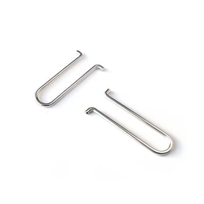 China Custom Wire Formed U-Shaped Spring Pin CNC Wire Bending Wire Form Clip OEM Precision Bent Wire with Double Small End Hooks for sale