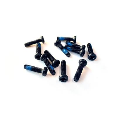 China Phillips Pan Head Nylon Patch Thread Locking Machine Screw Carbon Steel Black Oxide Pre-coated Blue Nylok Anti-loosening Fastener for sale