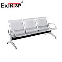 China 3 Seats Steel Frame Public Waiting Chair Comfortable For Bus Subway Station for sale