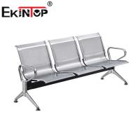 China 3 Seats Steel Frame Public Waiting Chair Comfortable For Bus Subway Station for sale