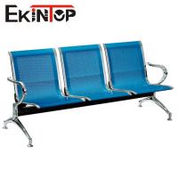 China Stainless Metal Reception Chairs , 3 Seater Tandem Chair For Public Bank Hall for sale