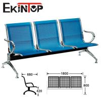 China Stainless Metal Reception Chairs , 3 Seater Tandem Chair For Public Bank Hall for sale