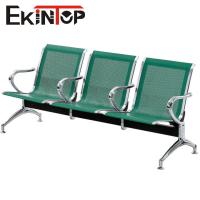 China Green Stainless Steel 3 Seater Chair For Clinic Airport School for sale