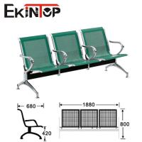 China Green Stainless Steel 3 Seater Chair For Clinic Airport School for sale