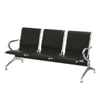 China 3 Seater Waiting Chair Powder Coated Steel Material For Public Airport School for sale