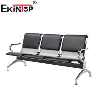 China 3 Seater Waiting Chair Powder Coated Steel Material For Public Airport School for sale