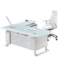 China Home Office Glass Desk Modern Style Convertible For Officeworks SGS Certificate for sale