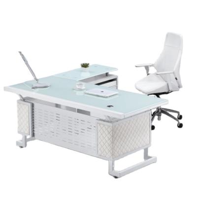 China Home Office Glass Desk Modern Style Convertible For Officeworks SGS Certificate for sale